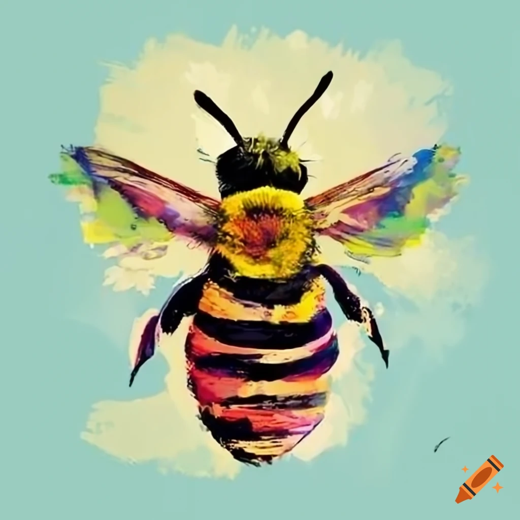 Close-up of a bee on Craiyon