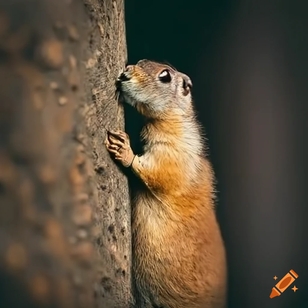 Gopher climbing a wall on Craiyon