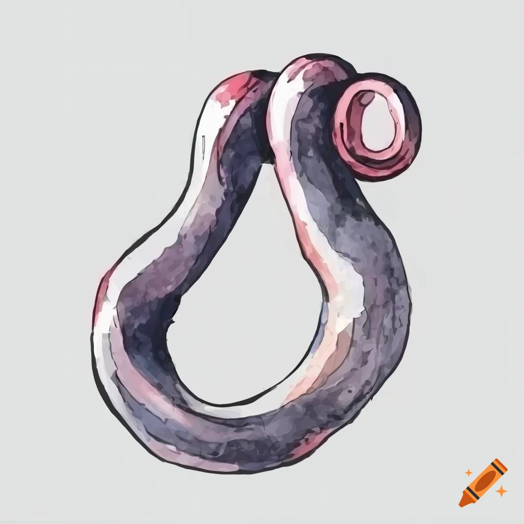 Watercolor illustration of rigging shackles on Craiyon