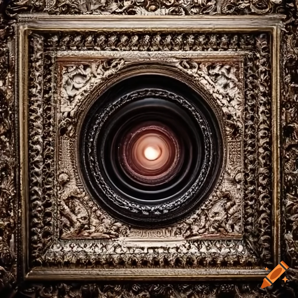 Detailed vintage frame with horror elements on Craiyon