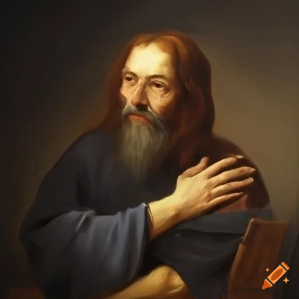 Detailed oil painting of a prophet in a vintage room on Craiyon