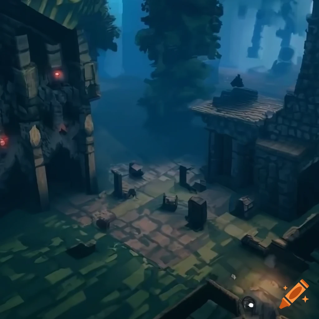 Intricate isometric concept art of multiple video game worlds on Craiyon