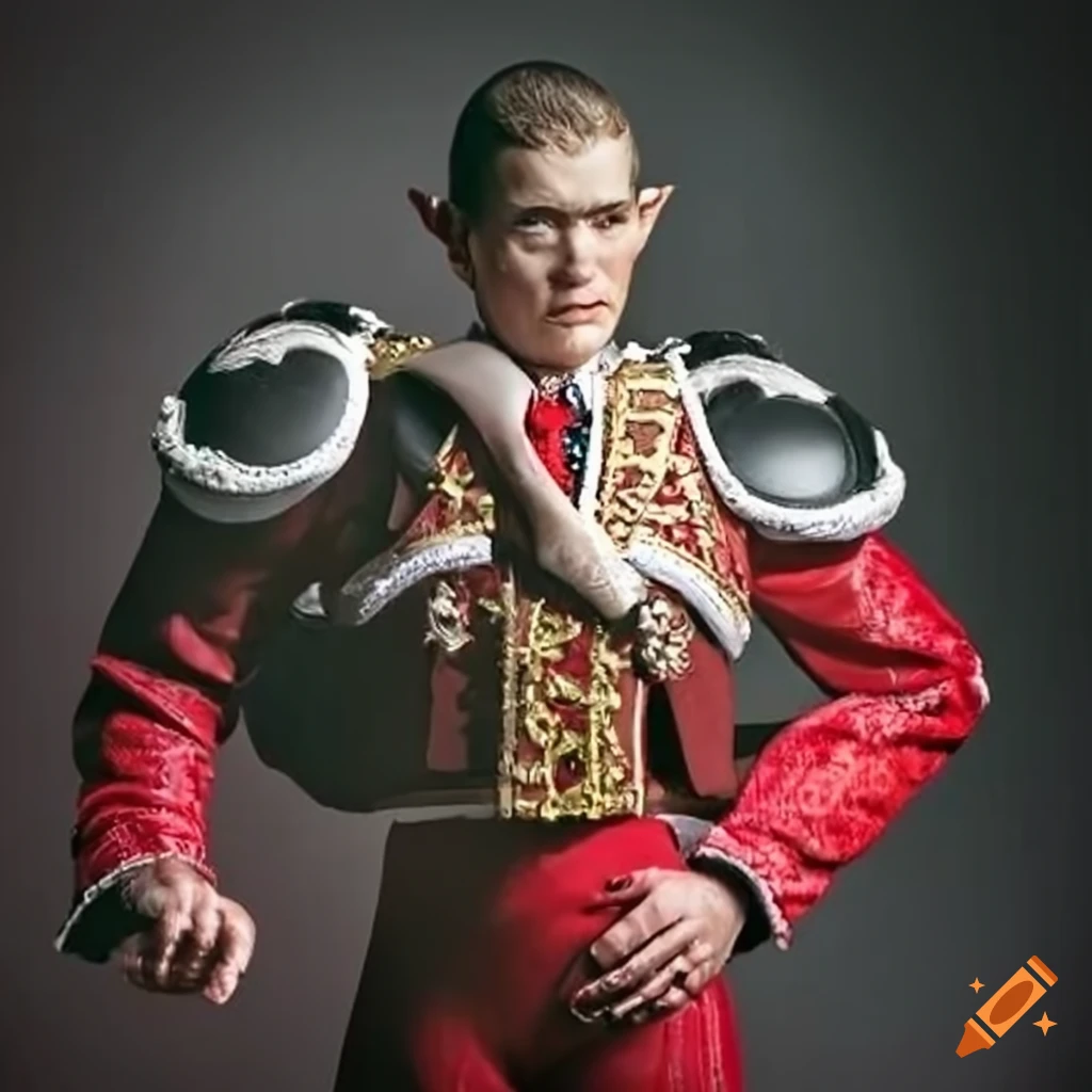 Fantasy illustration of an elf bullfighter
