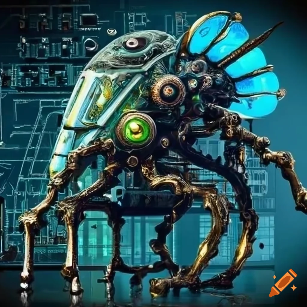 Surreal artwork of alien machines and spaceship on Craiyon