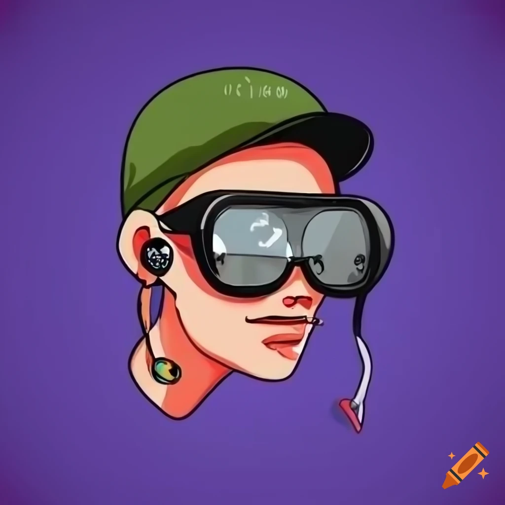 Cartoon Style Nft Of A Skater With Hat Glasses And Headphones On Craiyon
