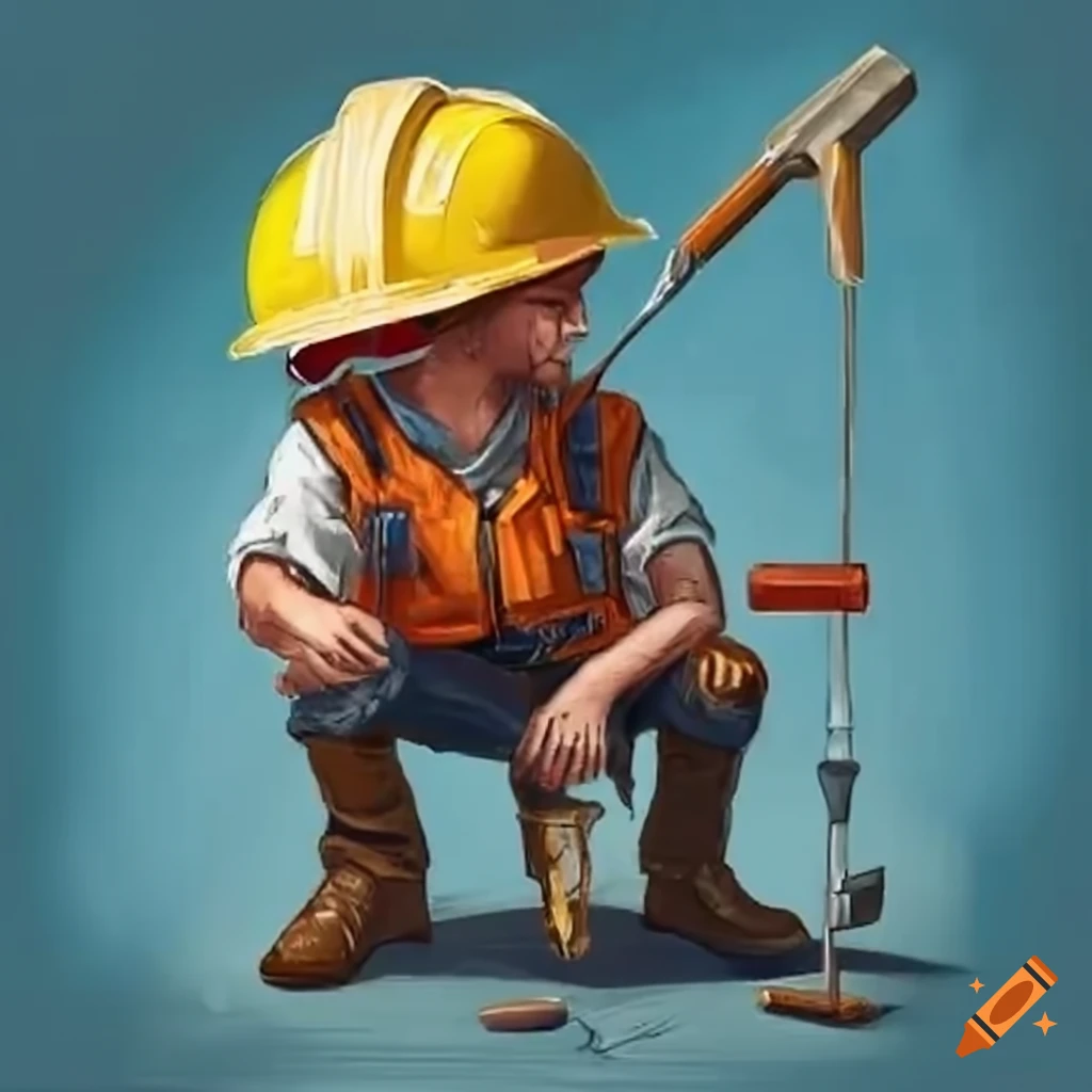 Colorful character design in a construction outfit on Craiyon