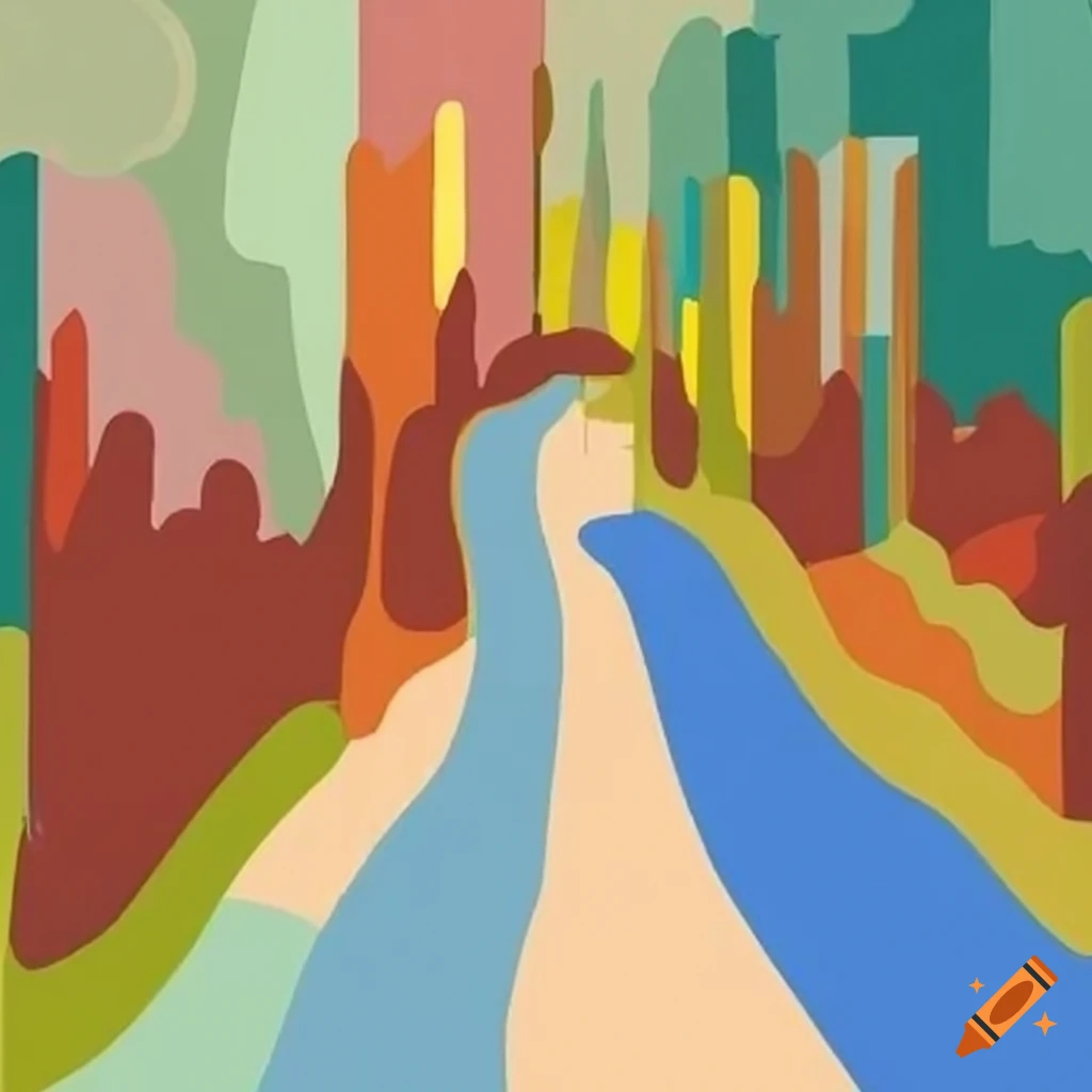 Retro landscape with a 90s vibe on Craiyon