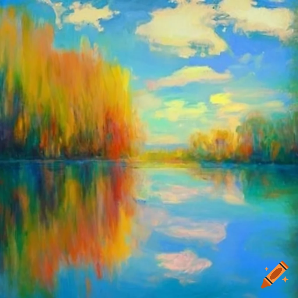 Abstract impressionist landscape painting on Craiyon