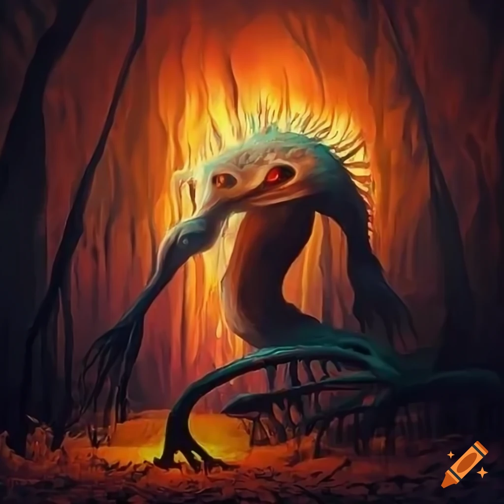 Illustration of a fantasy creature on Craiyon