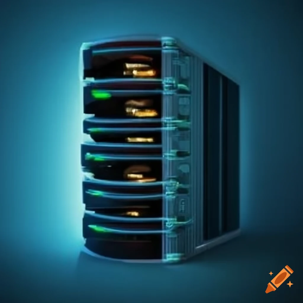 Illustration of different server hosting models on Craiyon