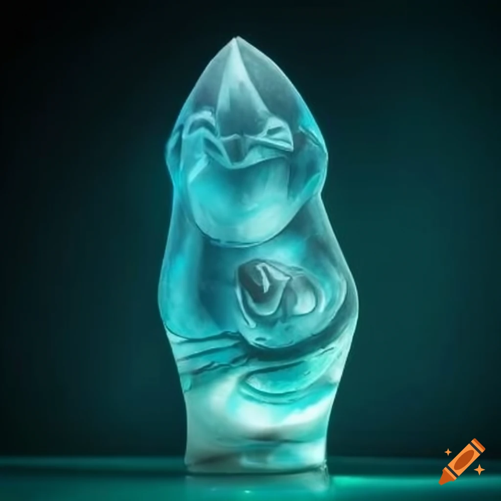 Glass carving of a Zelda gaming element on Craiyon