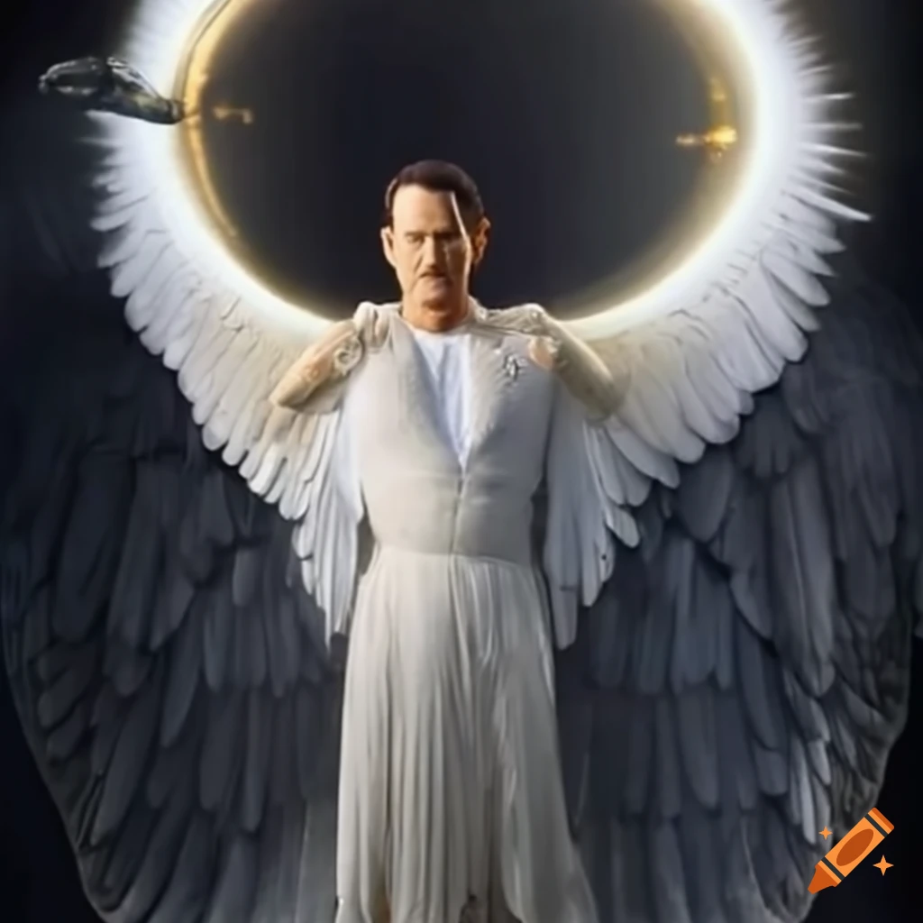 Humorous depiction of tom hanks as an angel on Craiyon