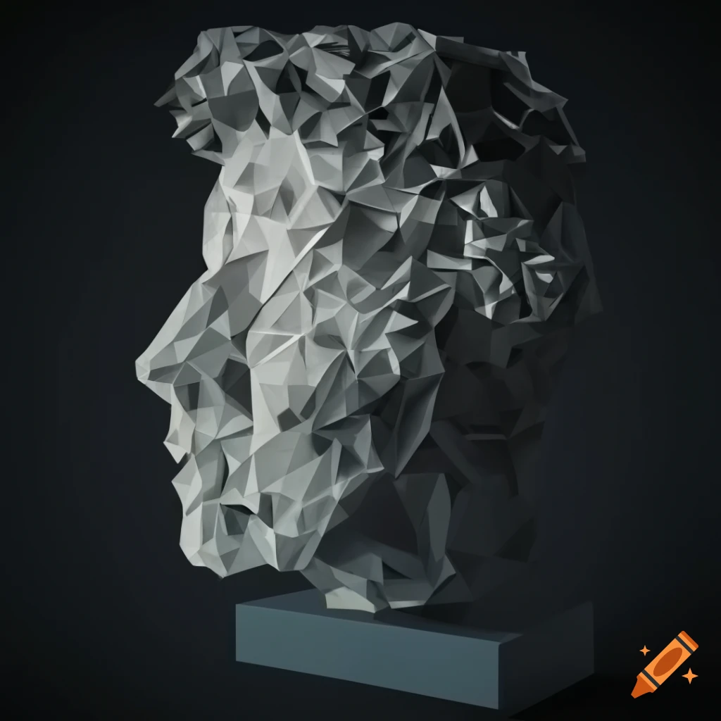Low-poly masterpiece sculpture
