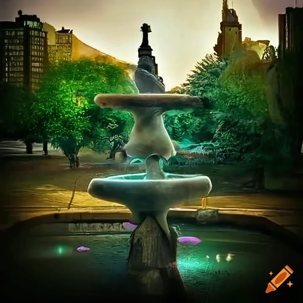 Surrealist urban city with magical elements on Craiyon