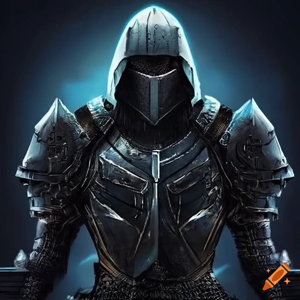 Digital art of a modern tech knight on Craiyon