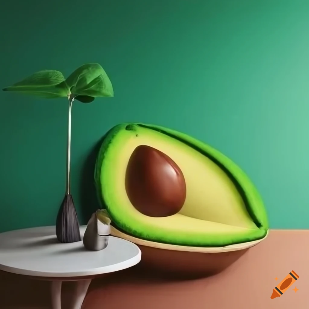 Professional photo of a modern living room with avocado-shaped sofa on ...