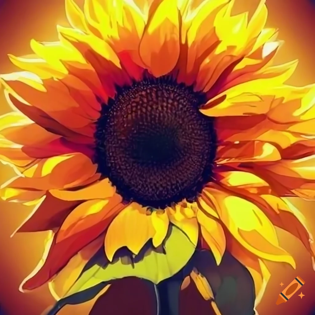 Vibrant sunflower in a warm summer palette