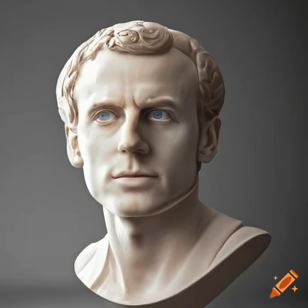 Marble Bust Of Emmanuel Macron On Craiyon