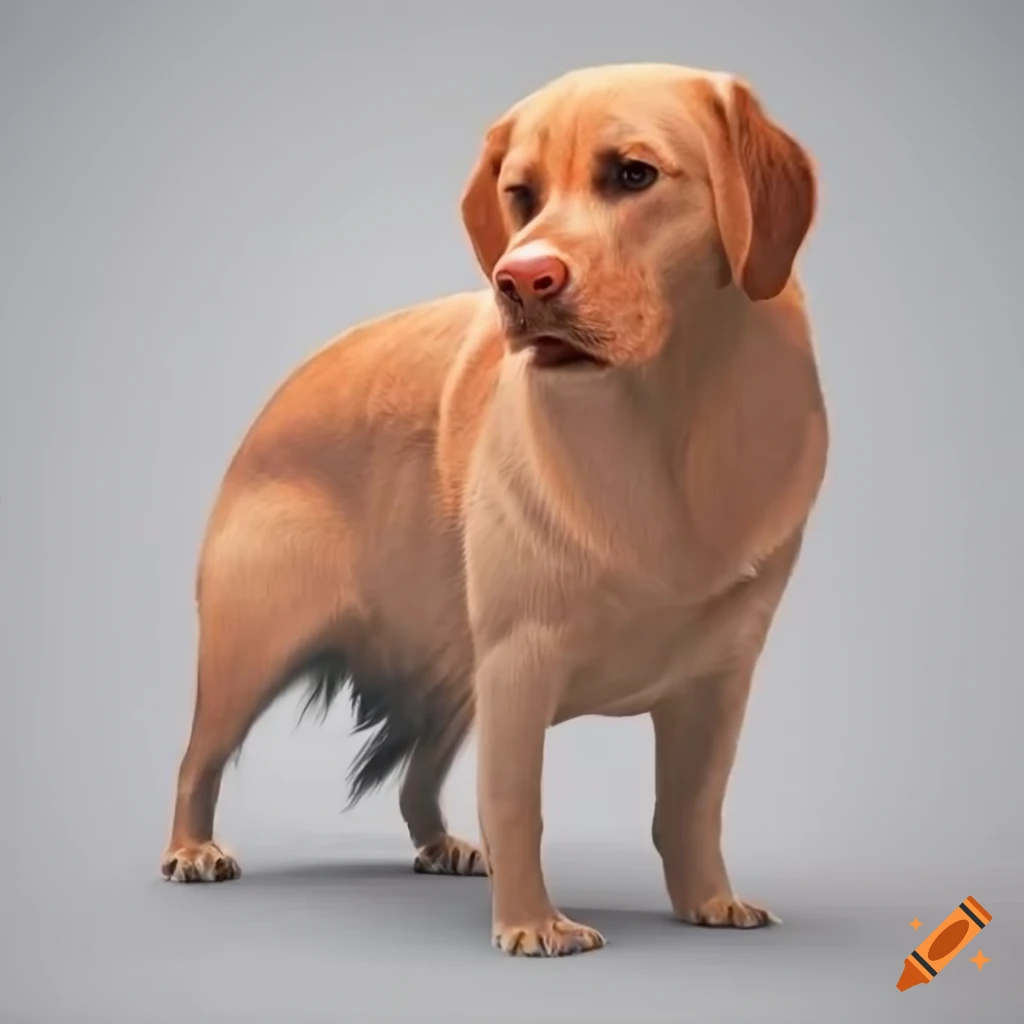 Full body image of a Labrador Retriever on a white background on Craiyon