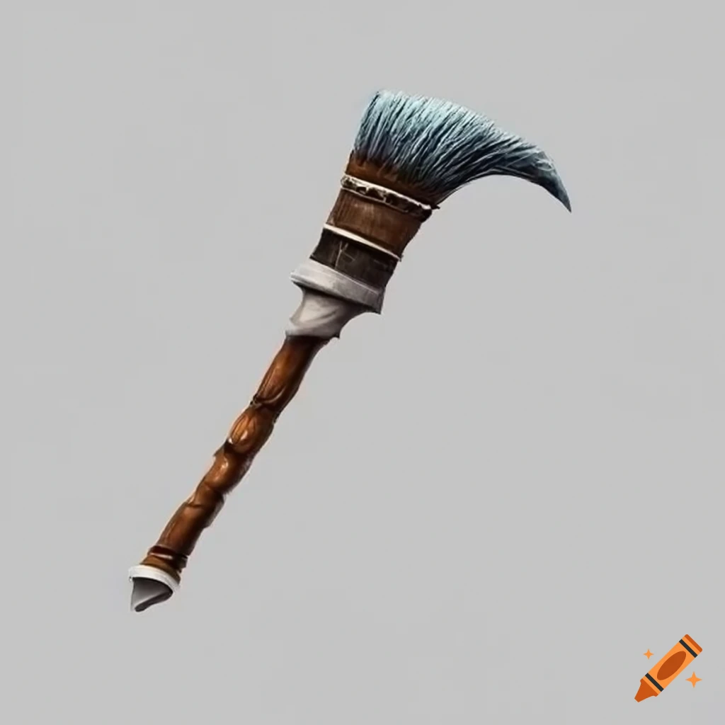 Image of a giant paint brush weapon on Craiyon