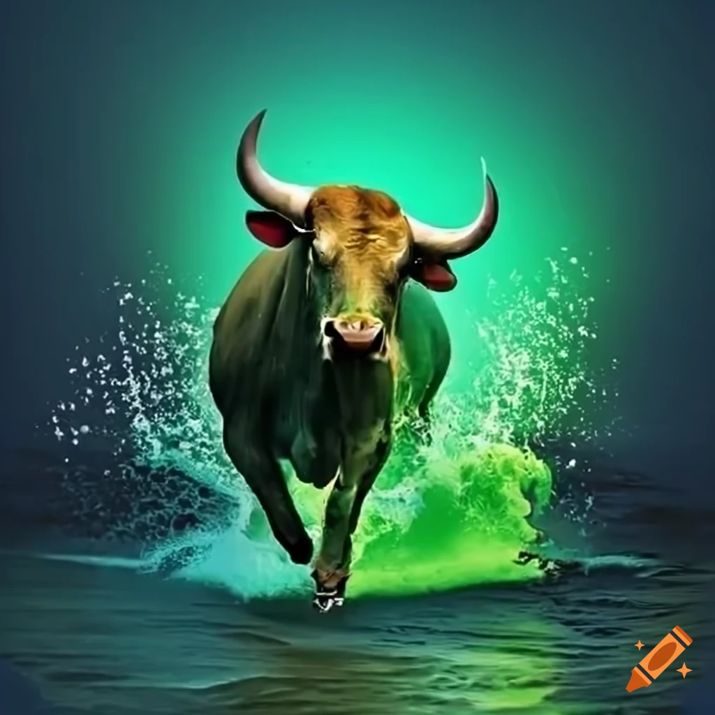 Bulls in the meadows on Craiyon