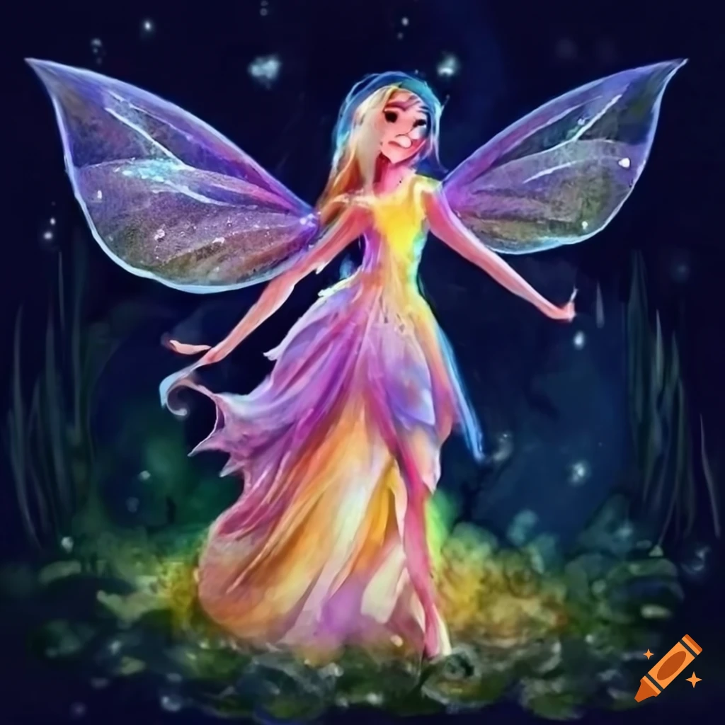 Watercolour painting of a young pixie fairy ready for battle