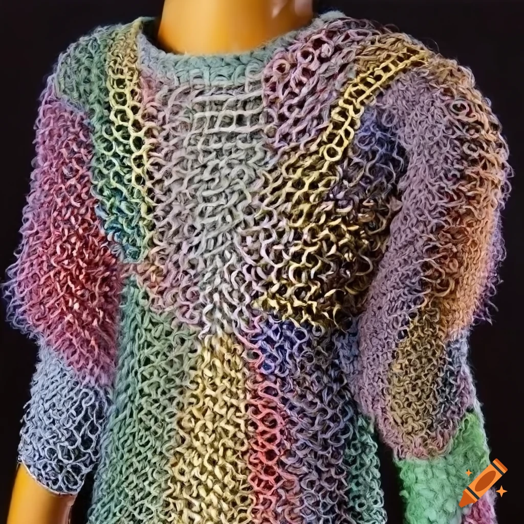 Vintage knitted wool chainmail body armor