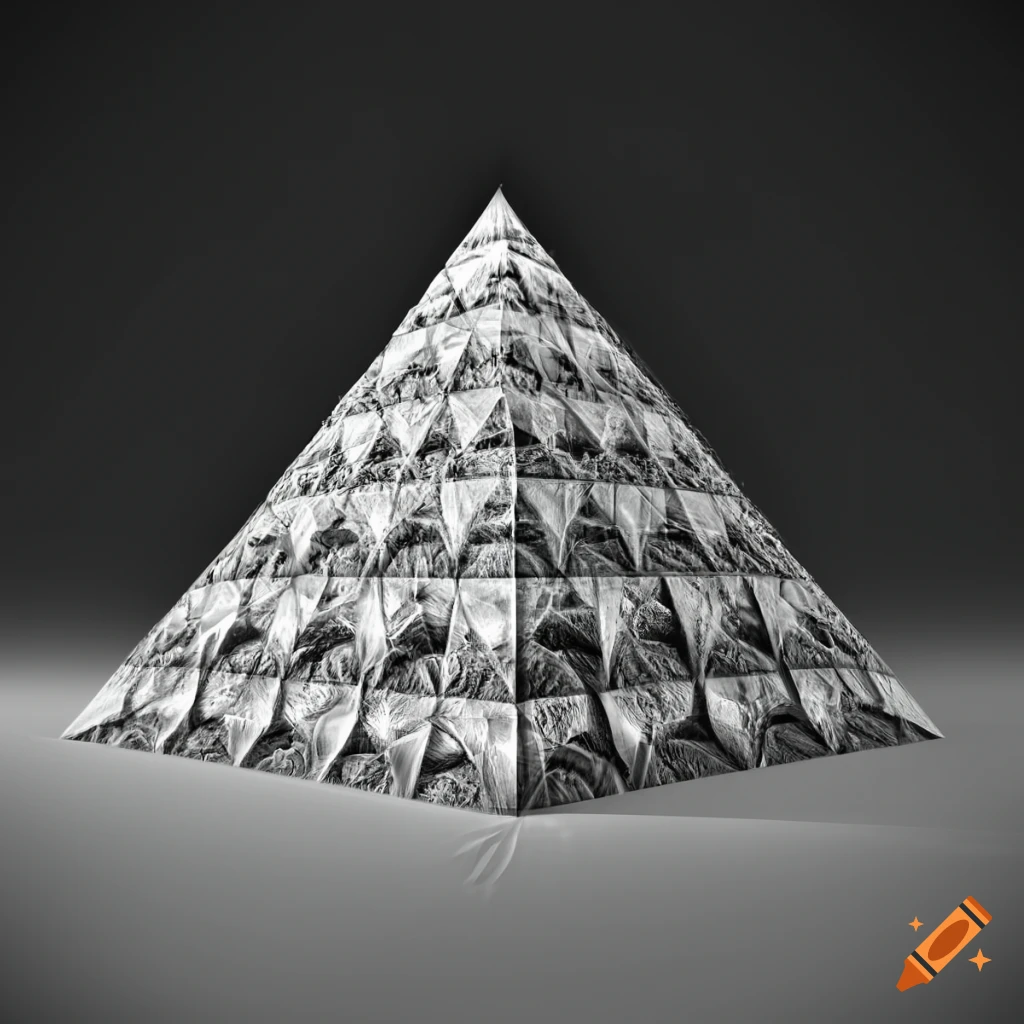 70s sci-fi metal pyramid megastructure art on Craiyon