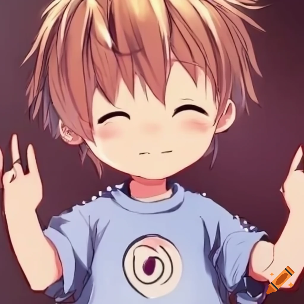 Cute anime kid with adorable facial expression on Craiyon