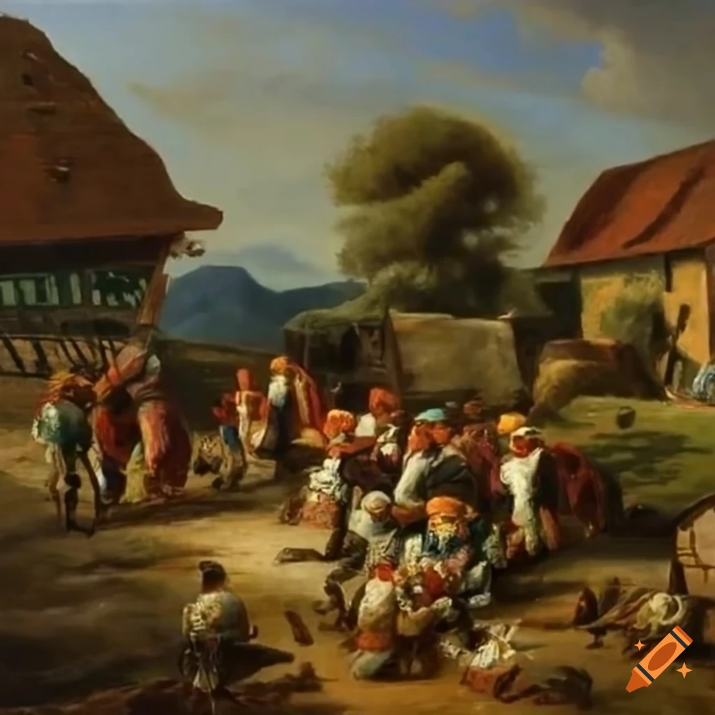 Baroque painting of a village celebration