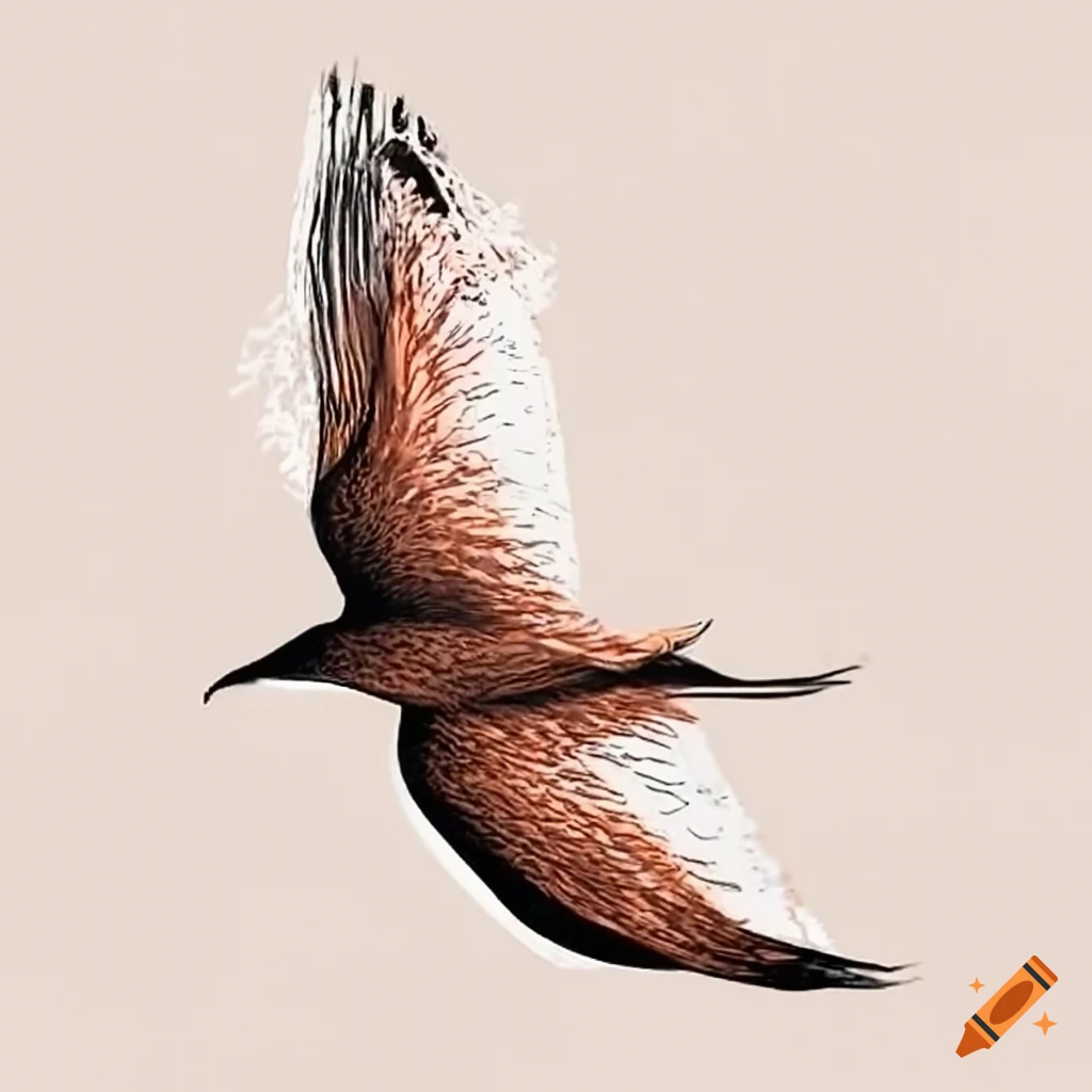 Picasso-style bird illustration in ink on Craiyon