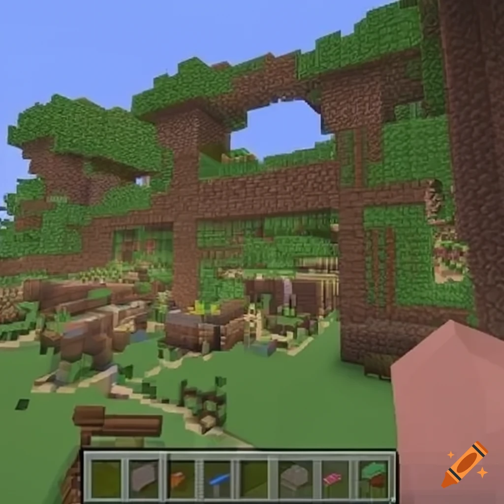 Screenshot of minecraft build on Craiyon