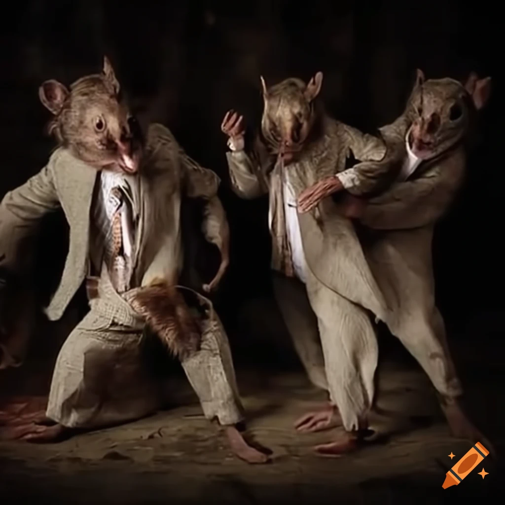 Satirical illustration of greedy businessmen on Craiyon