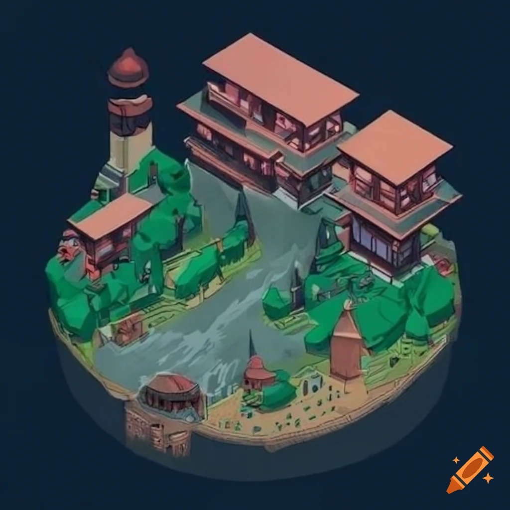 Isometric view of flörgelpiep on Craiyon