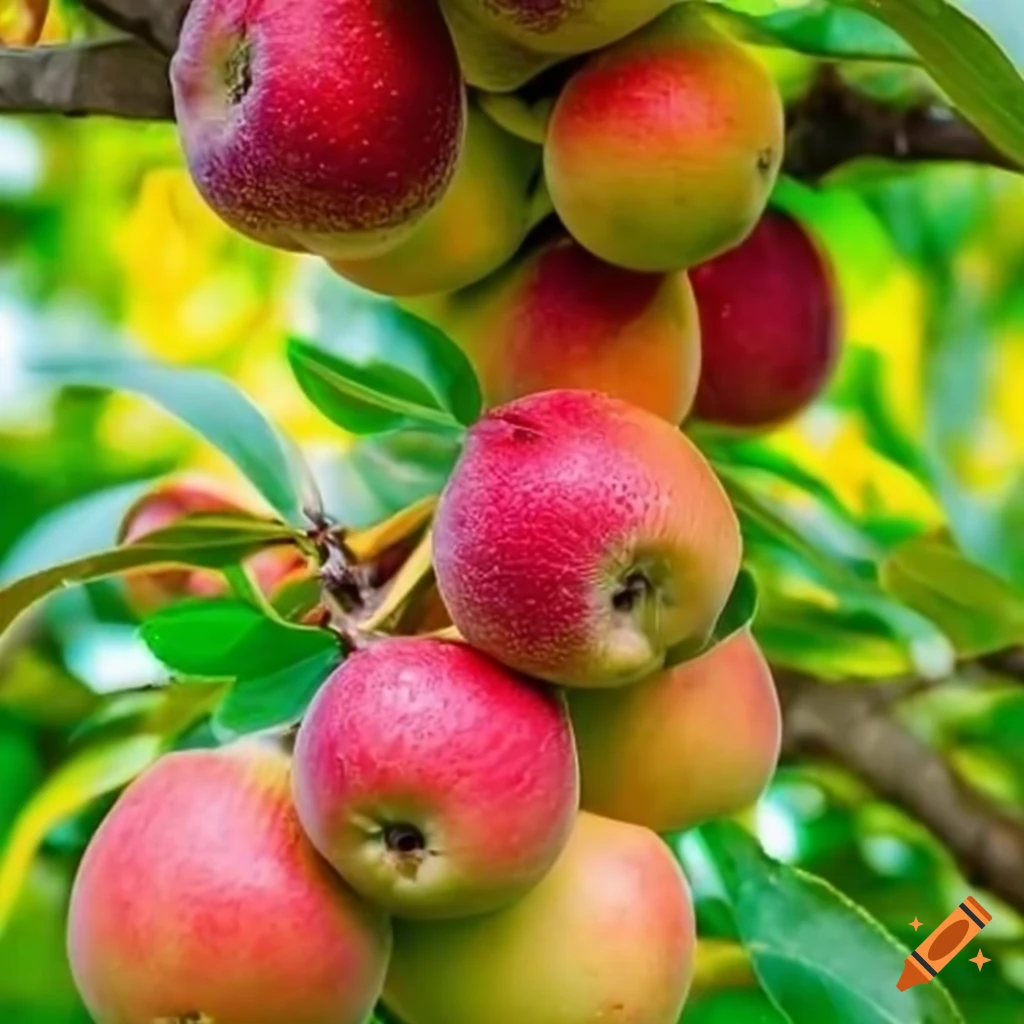 Lush orchard full of ripe fruits on Craiyon