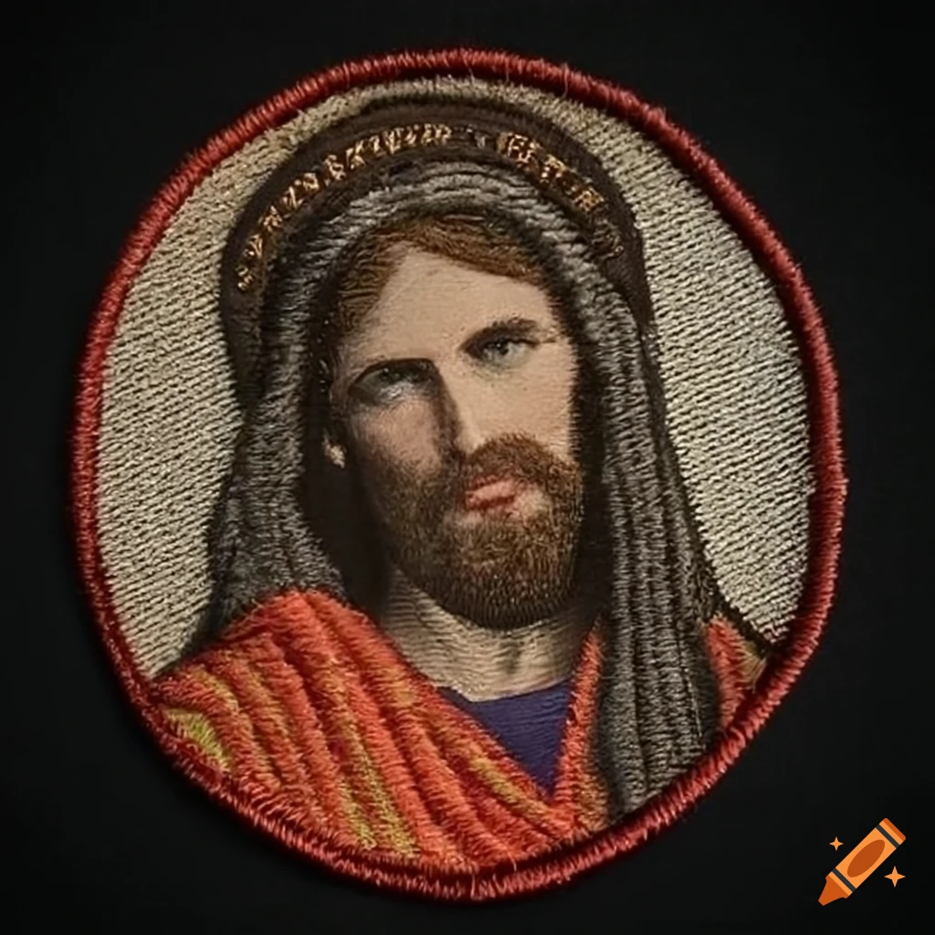 Vintage patch with the text 'Jesus Loves You' on Craiyon