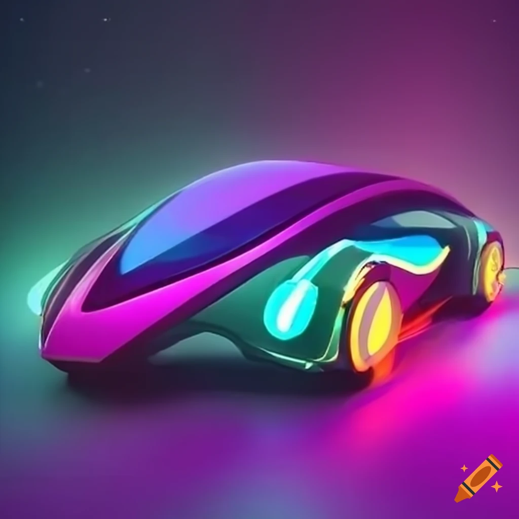 Futuristic motorcycle under neon lights on Craiyon