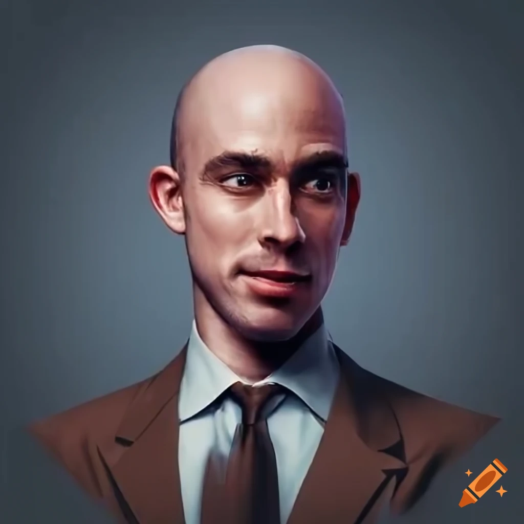 Portrait of a young man in a brown business suit on Craiyon