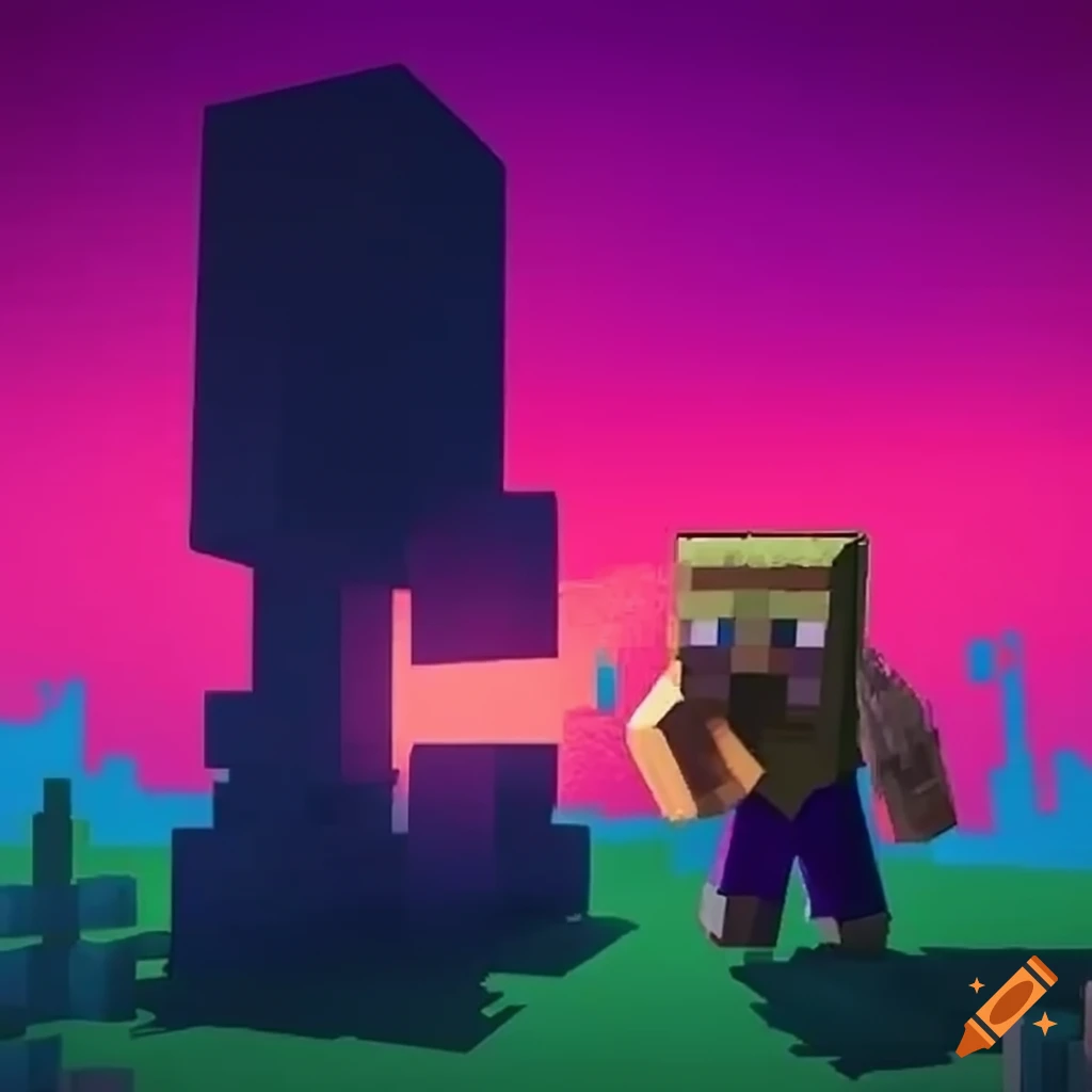 Replay of a minecraft gameplay on Craiyon