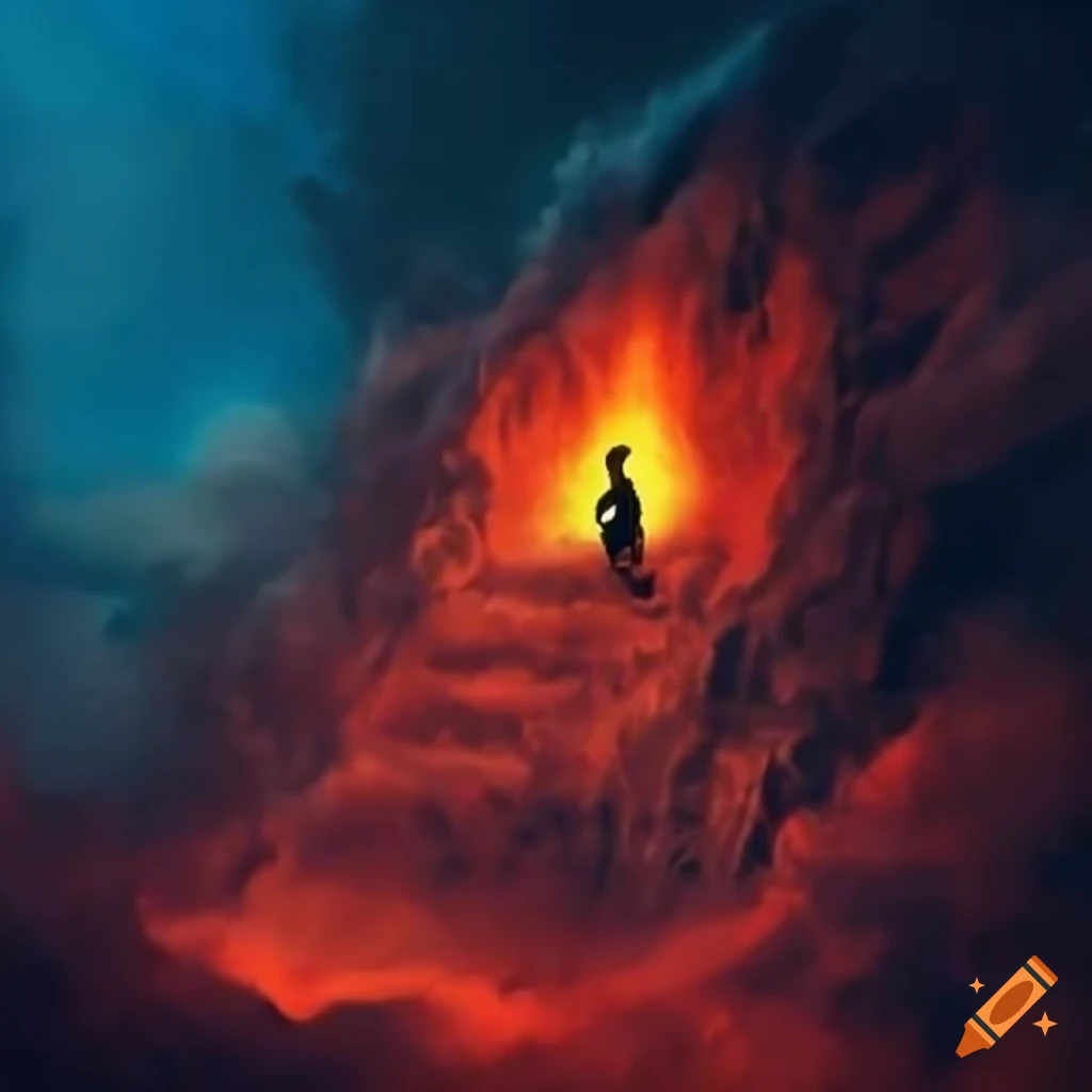 Illustration of god reaching towards a person climbing the walls of ...