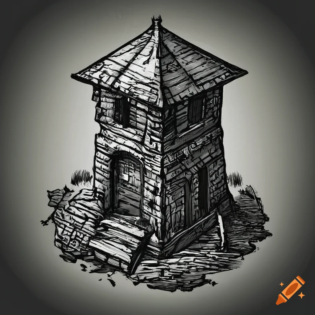 Icon of an old watchtower rpg map on Craiyon