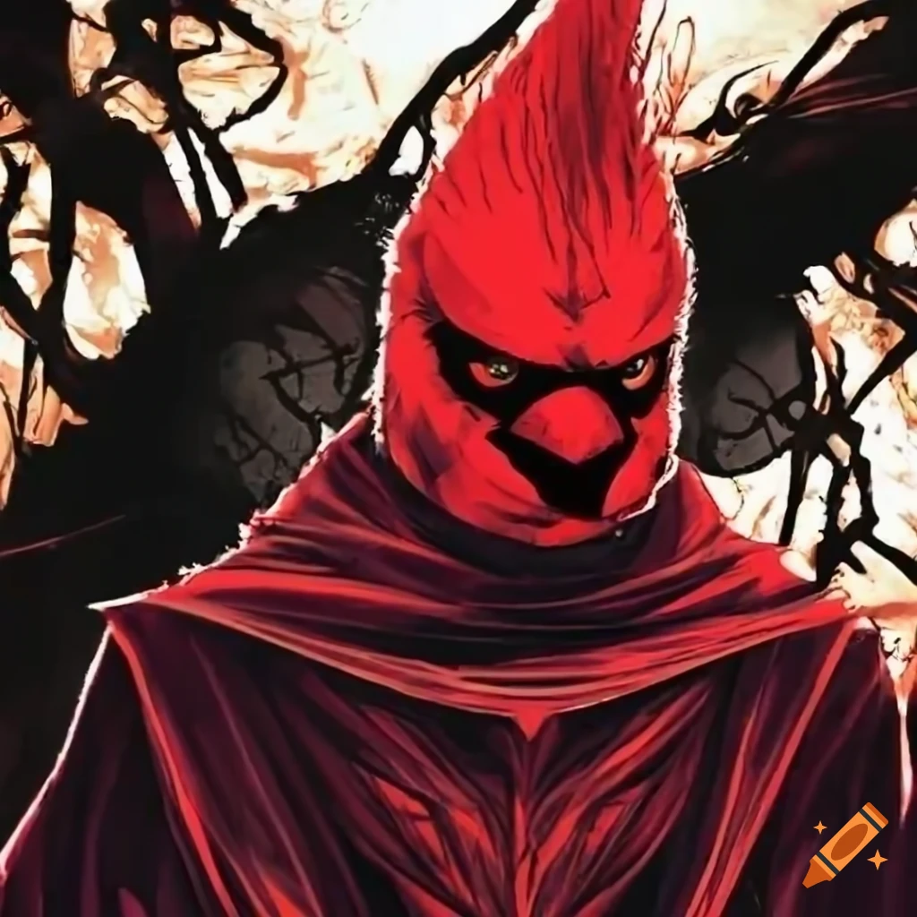 Picture of a young cardinal with piercing eyes on Craiyon