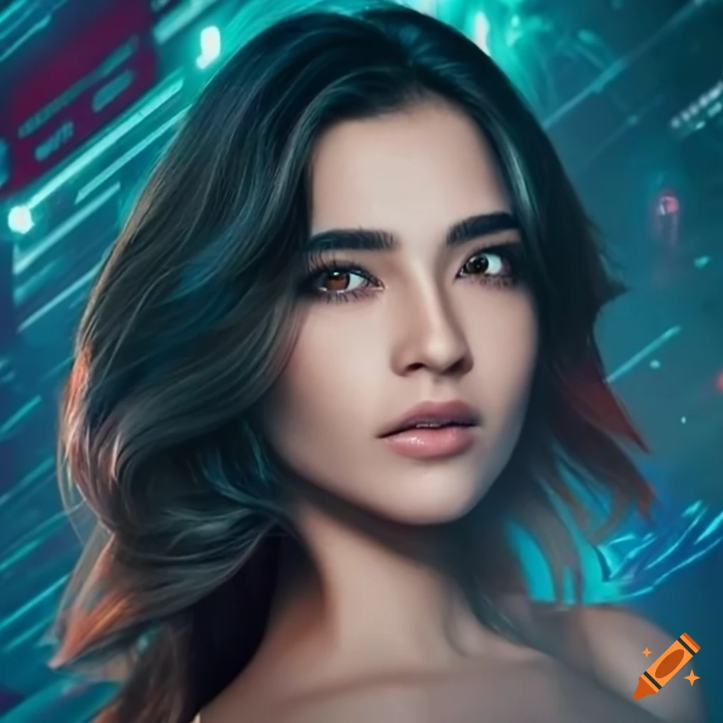 Closeup portrait of a stunning young indian supermodel on Craiyon
