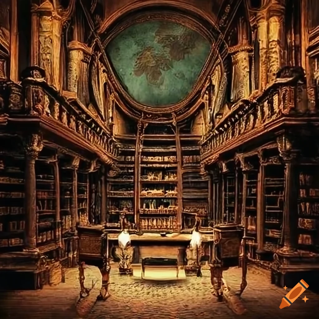 An ancient magical library on Craiyon