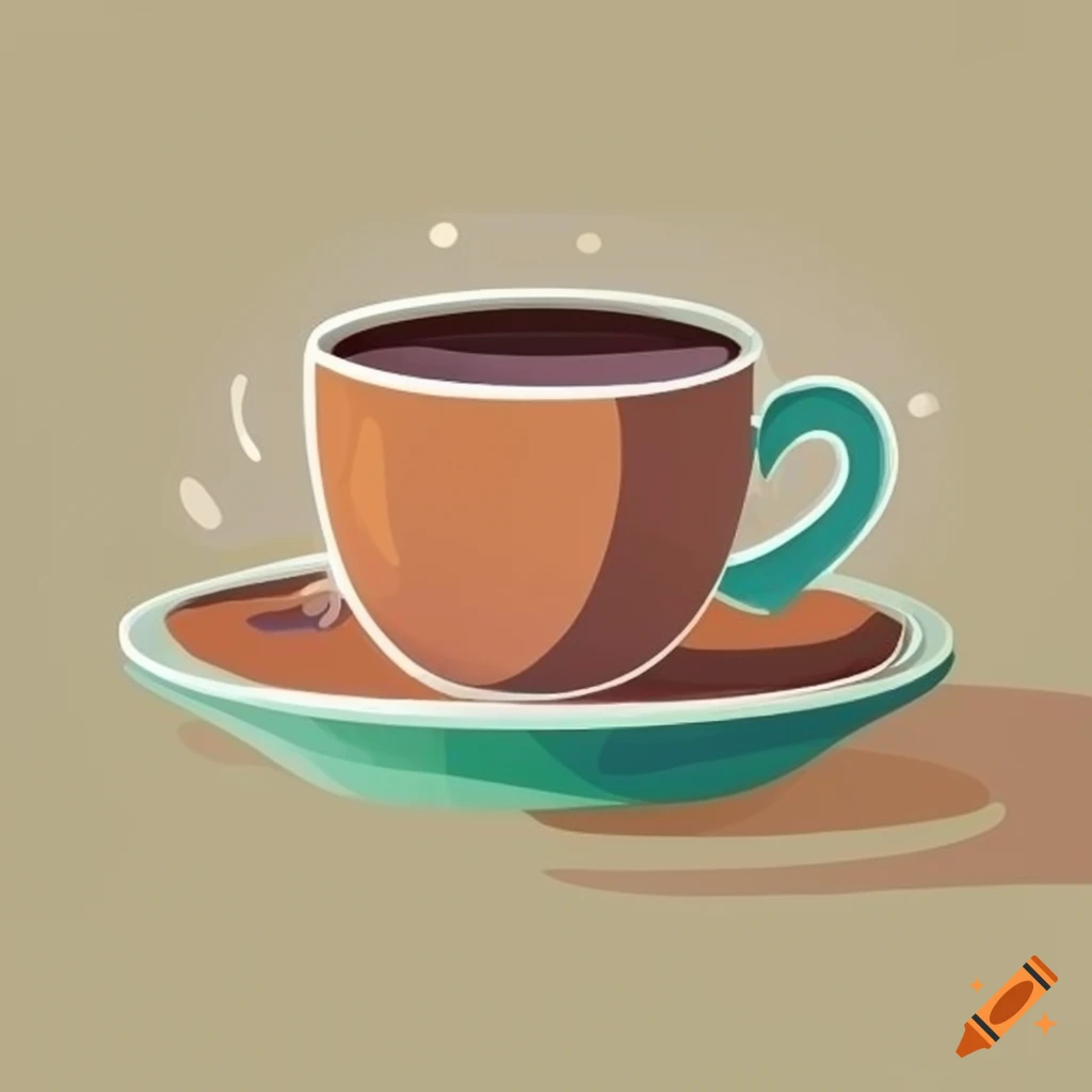 Flat illustration of coffee cups