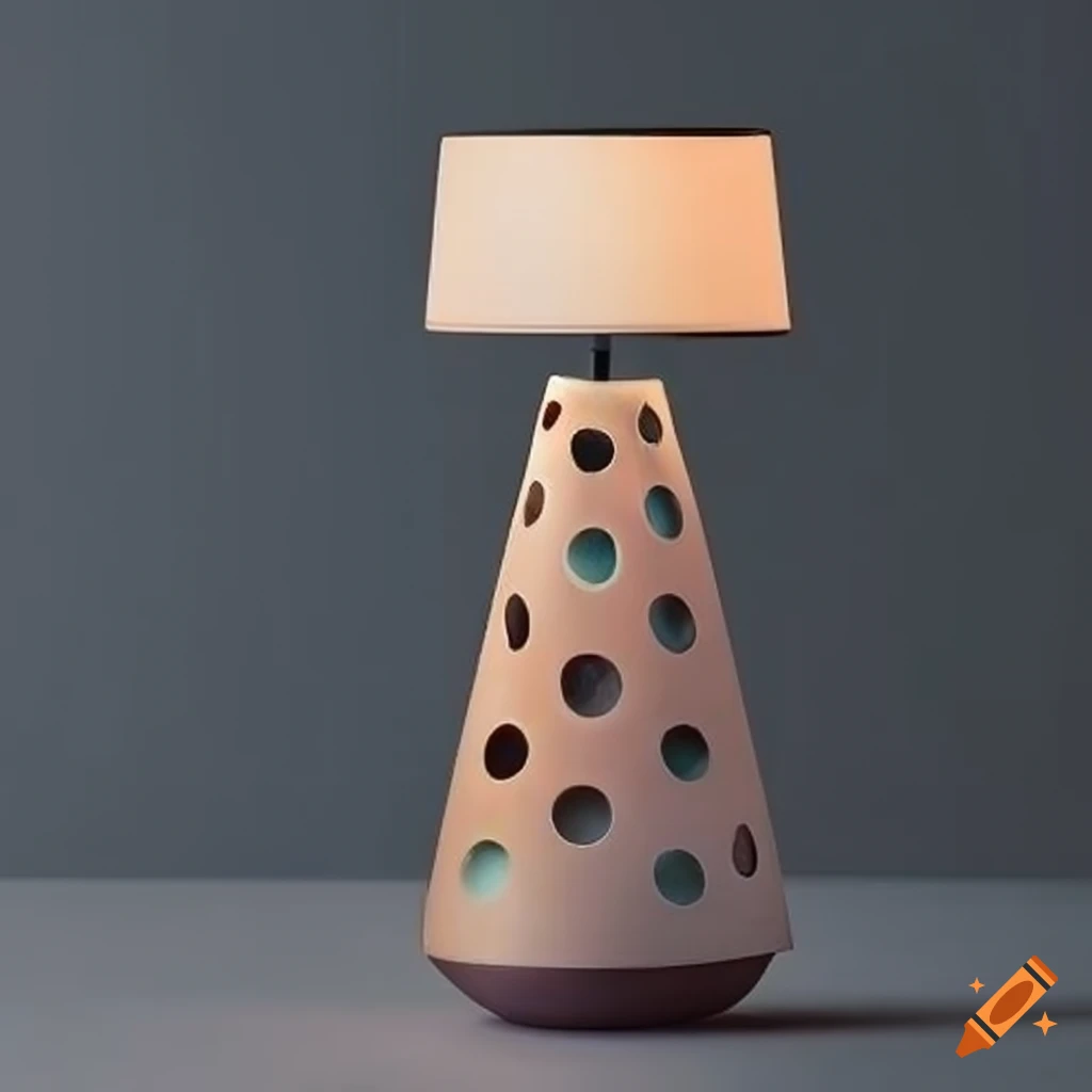 Flower pot with integrated table lamp on Craiyon