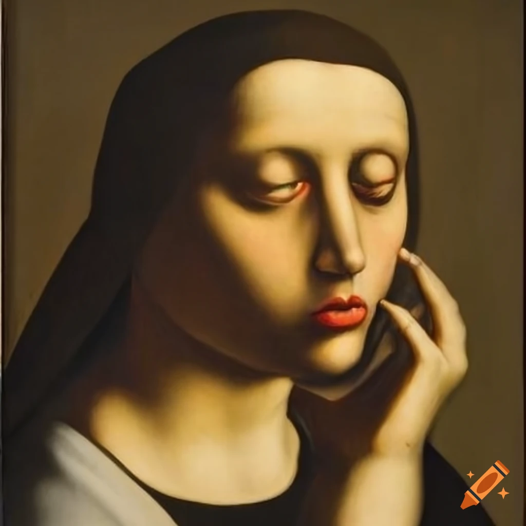 A stunning painting inspired by zurbaran and de lempicka on Craiyon