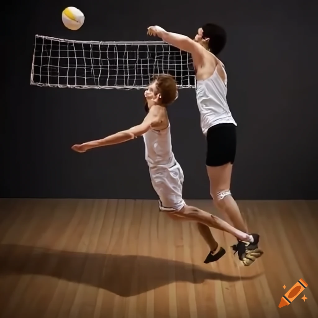 Volleyball game with a burger on Craiyon