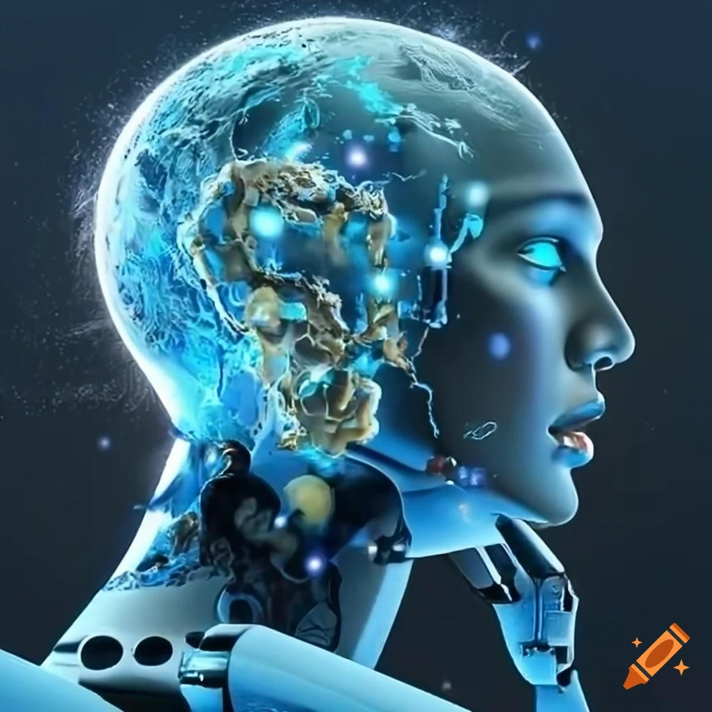 Illustration of the world with artificial intelligence on Craiyon