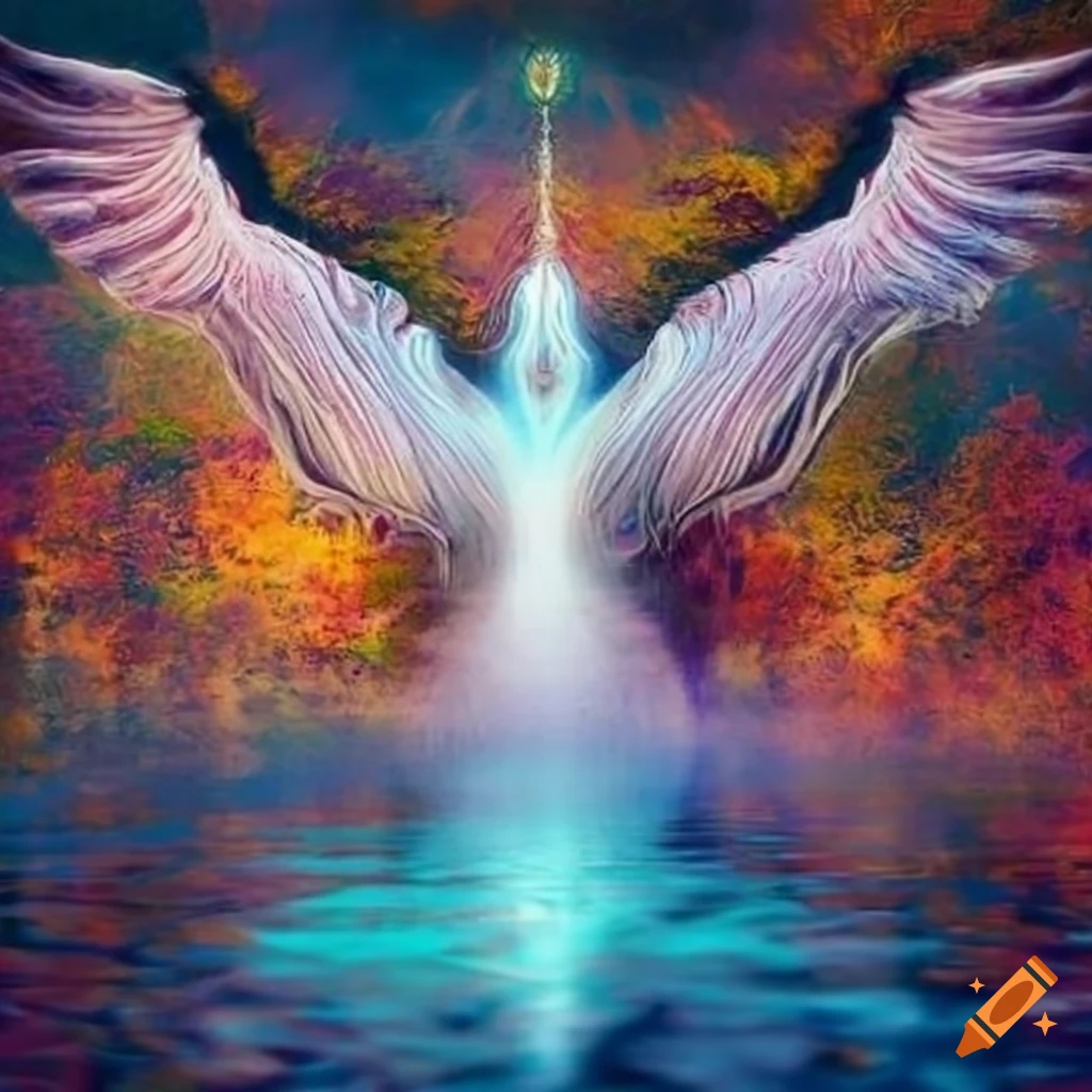 Artwork depicting gods and goddesses in fall colors on Craiyon